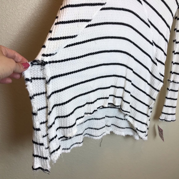 Free People | Tops | Free People Stripe Drippy Thermal Cowl Neck | Poshmark